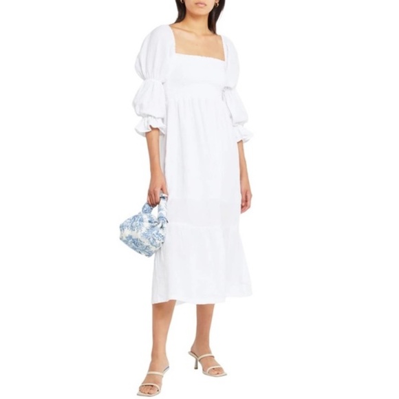 OPT One Pretty Time | Dresses | Opt Brigitte Aphrodite White Gauze Midi ...